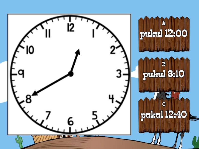 Menyatakan waktu dalam jam dan minit. (Set 1) - Kuiz