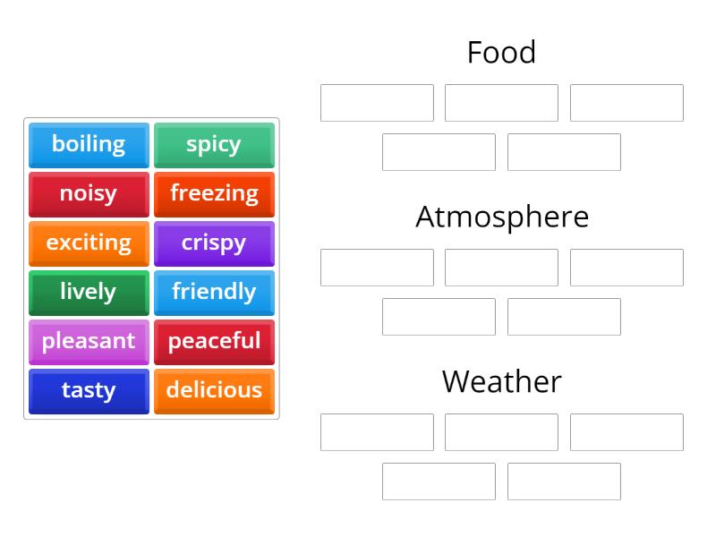descriptive adjectives - Group sort