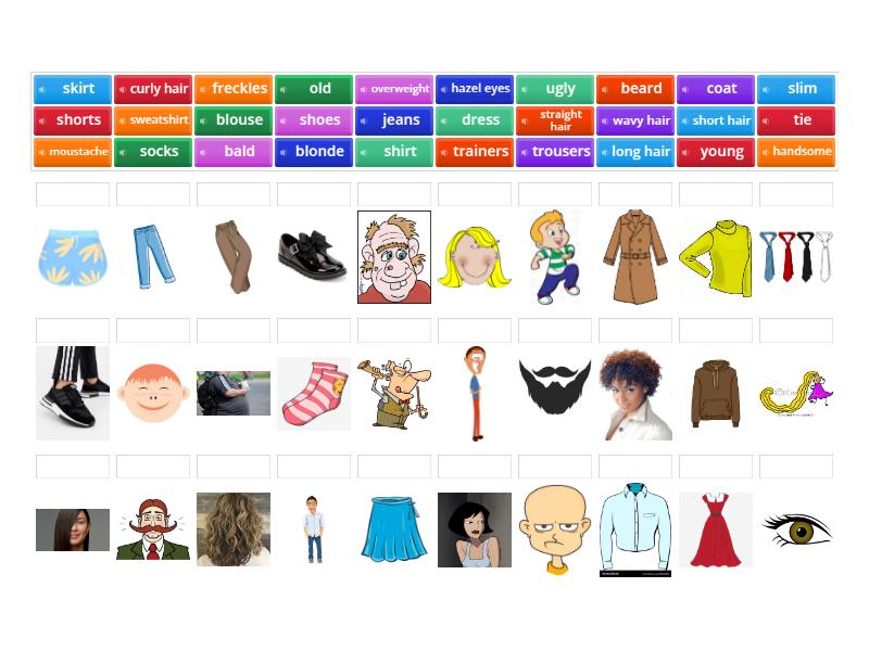 physical appearance and clothes - Match up