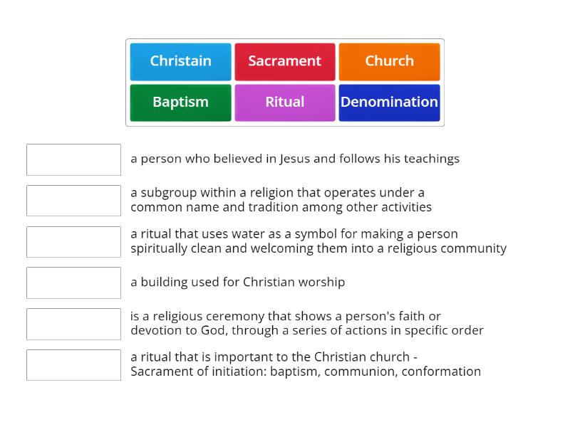 Baptism Key Words - Match up