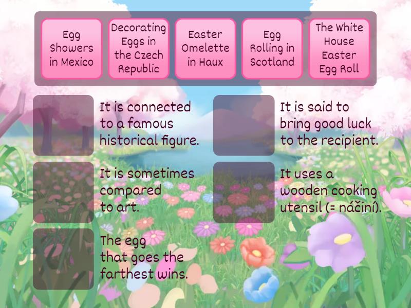 AN EGG-CELLENT EASTER (Reading comprehension, Gate 03_2024) - Match up