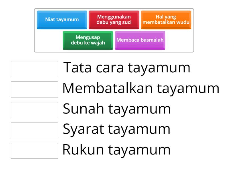 Remedial Fikih 1 Pelajaran 6 - Une las parejas
