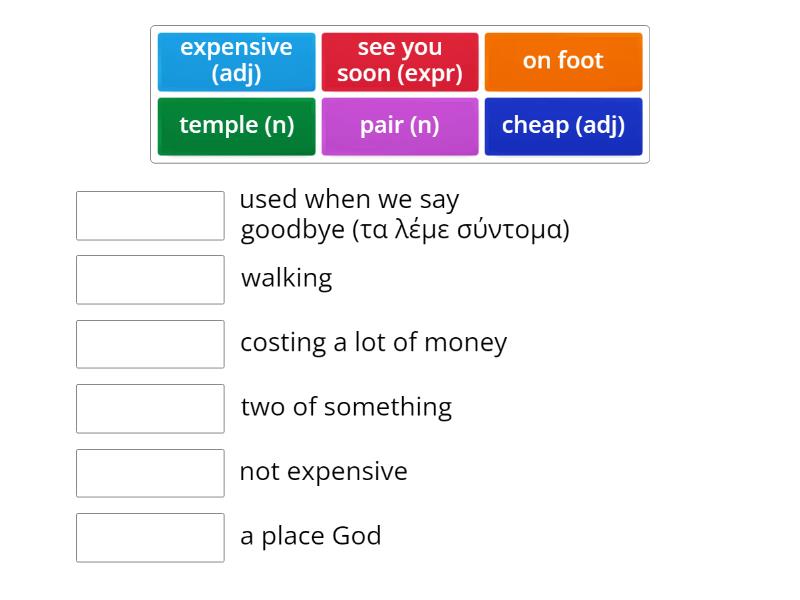 Unit 9 Lesson 3 school companion - Match up