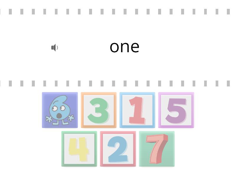 Numbers 1-7 - Find the match