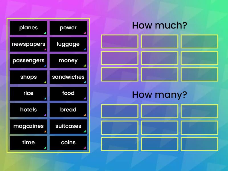 FF4 U8 L2 How much/How many - Group sort