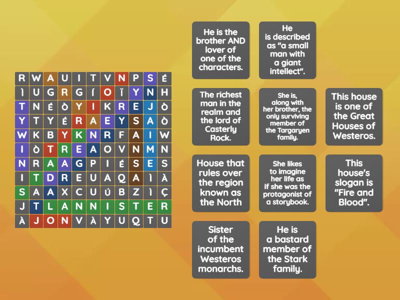 GOT - Wordsearch