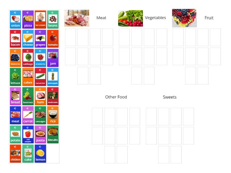 Brainy 4 unit 6 food groups - Group sort