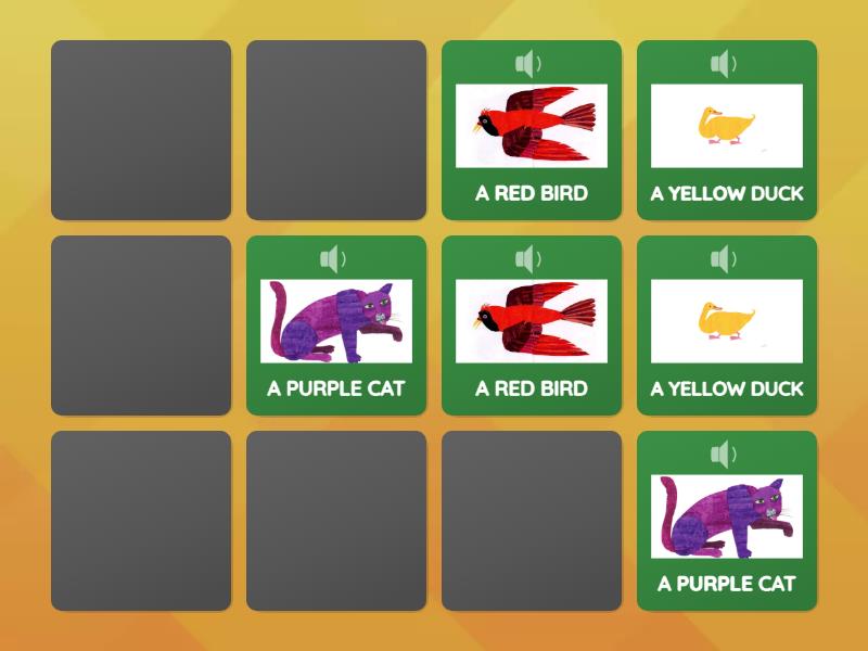 Brown Bear Memory Game - Matching pairs