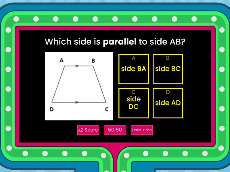 Review of Quadrilateral: Definitions and Properties - Gameshow quiz