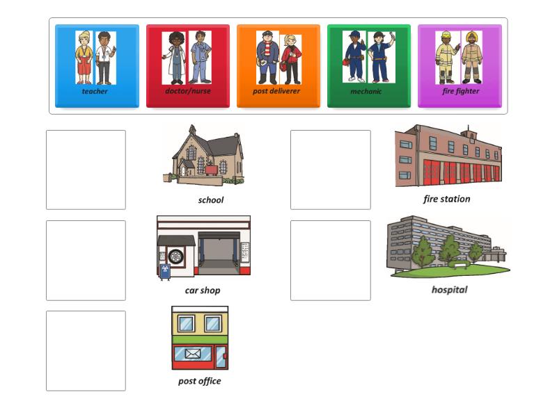 Community helpers building match activity - Match up