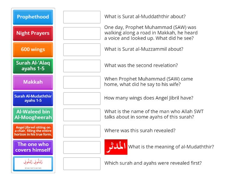 Surah Al Mudaththir Match Up