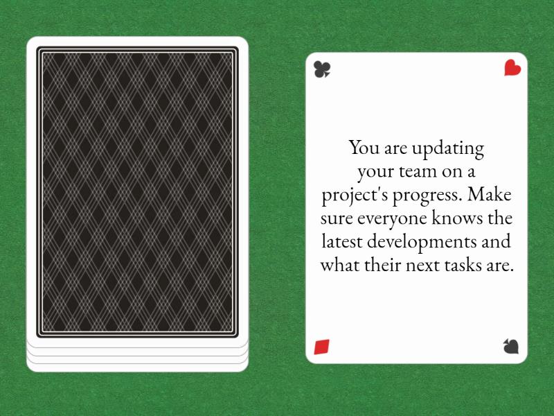 Different scenarios game - Speaking cards