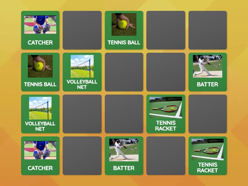 GAME 14: OUTDOOR SPORTS - Matching pairs