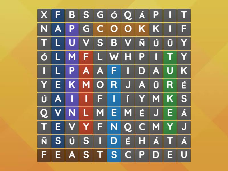 Thanksgiving Vocabulary - Sopa de letras