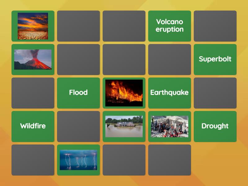 Natural disasters - Matching pairs