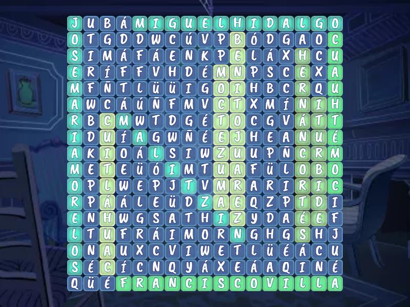 de la Historia de México - Sopa de letras