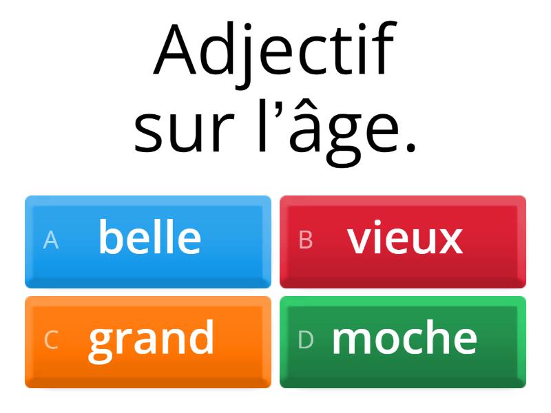 Les adjectifs qualificatifs - Quiz