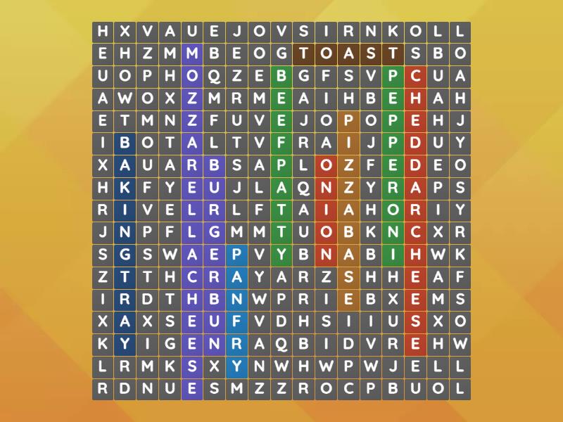 (Sandwich, Burger & Pizza) - Wordsearch