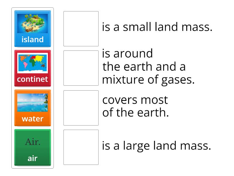 the layers of earth - Match up