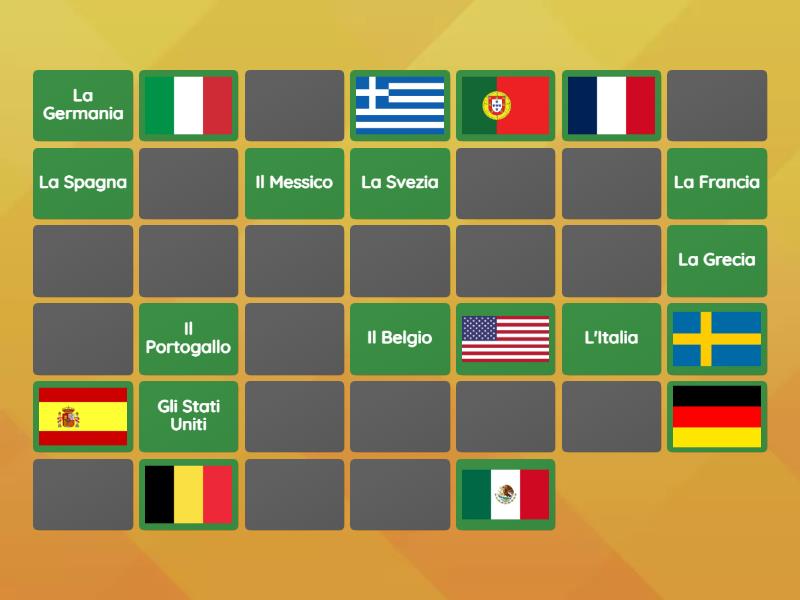 I paesi e le bandiere - Matching pairs