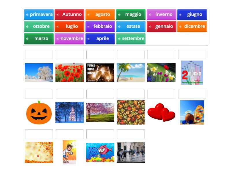 Le stagioni e i mesi dell'anno - Match up