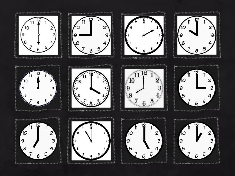 O'clock cards - Flip tiles
