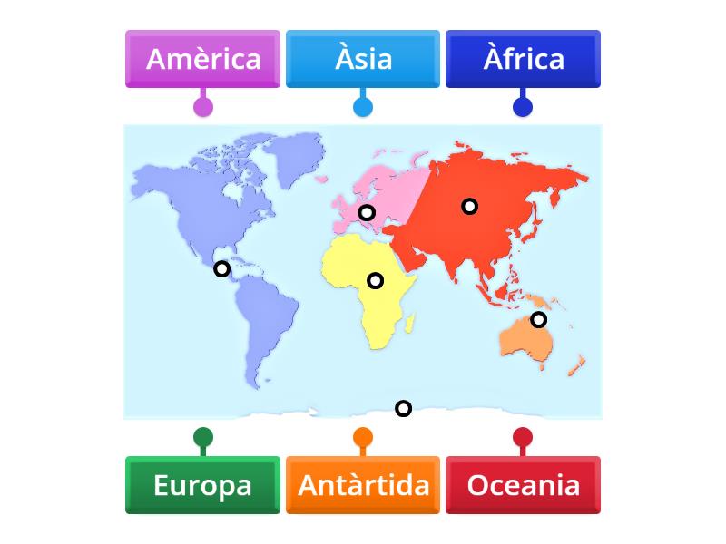 Els continents - Labelled diagram