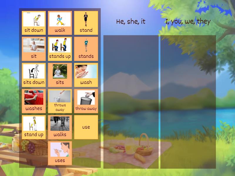 ESL 3 - Lesson 9 - Verb "to be" Present Simple Sort Game - Ordenar por ...