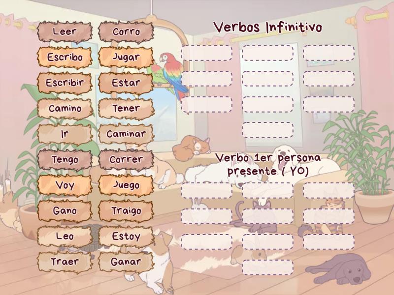 Diferencia entre verbo en infinitivo y conjugado - Classificação em grupos