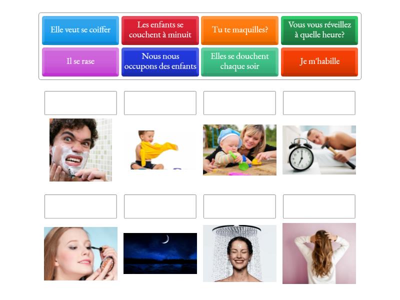 Les verbes pronominaux et les activités quotidiennes - Match up