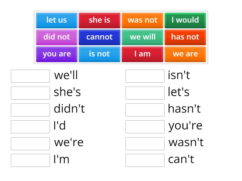 Apostrophes For Omission Match Up