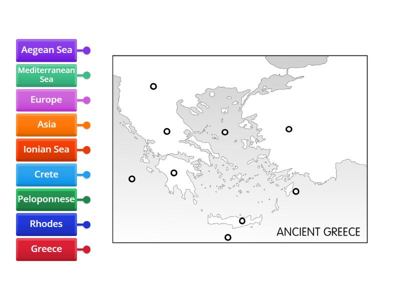 Ancient Greece Map - Labelled diagram