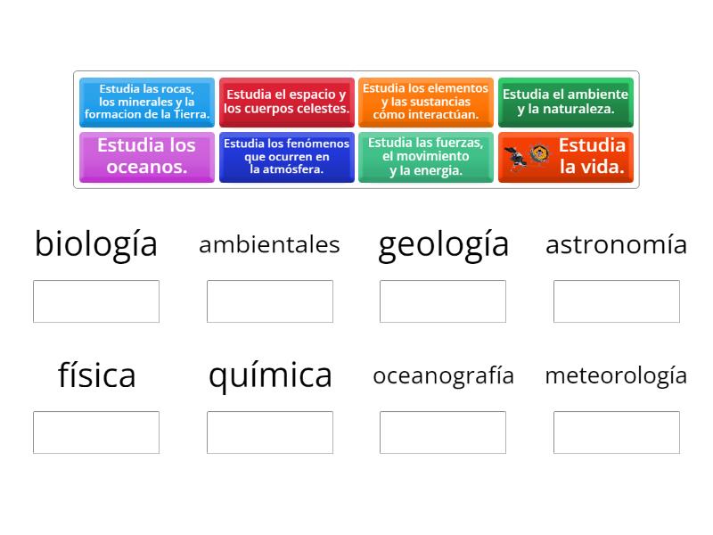 Ramas de la ciencia - Classificação em grupos