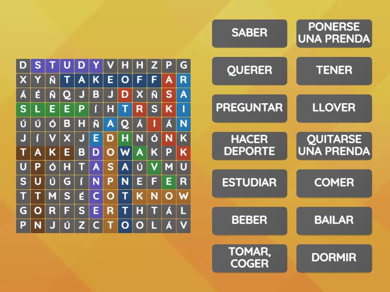 ACTIONS - Sopa de letras - Wordsearch