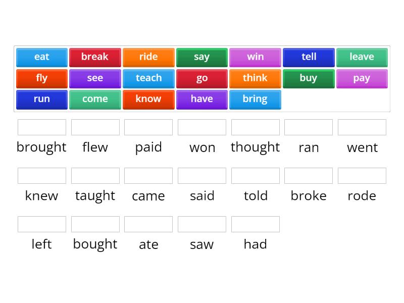 IRREGULAR VERBS grade 6 - Match up