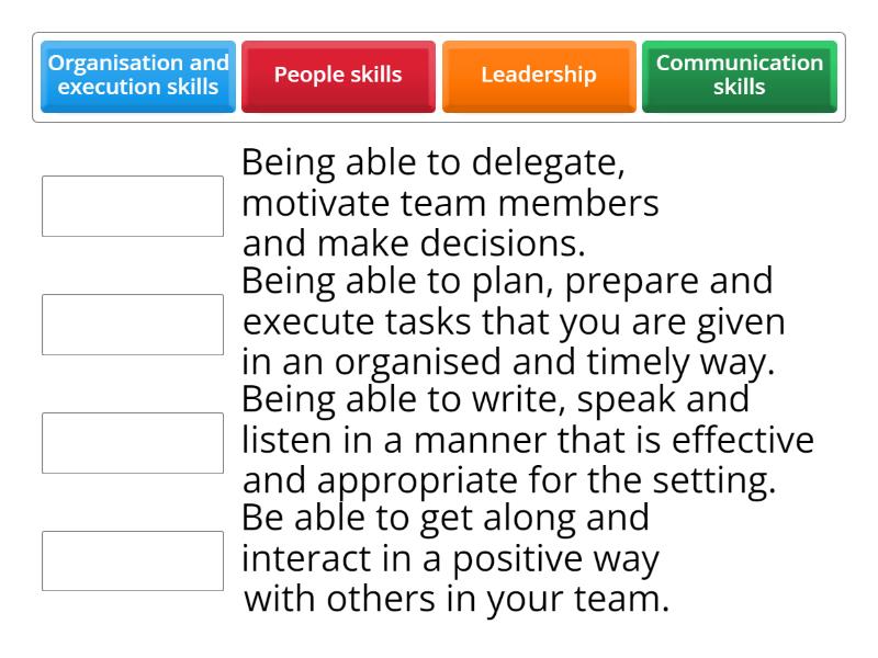 Transferable Skills - Match up