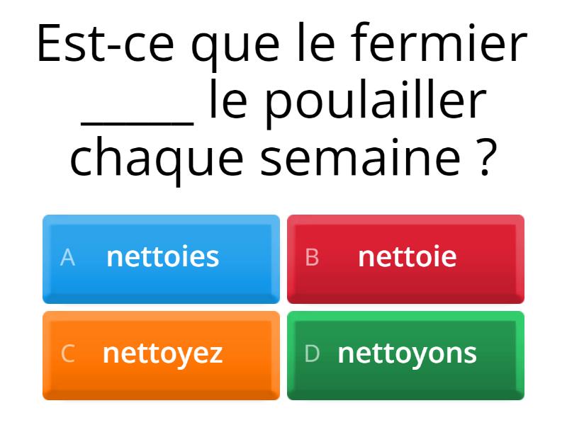 Multiple Choice - nettoYER, TrAIRE verbs. - Quiz