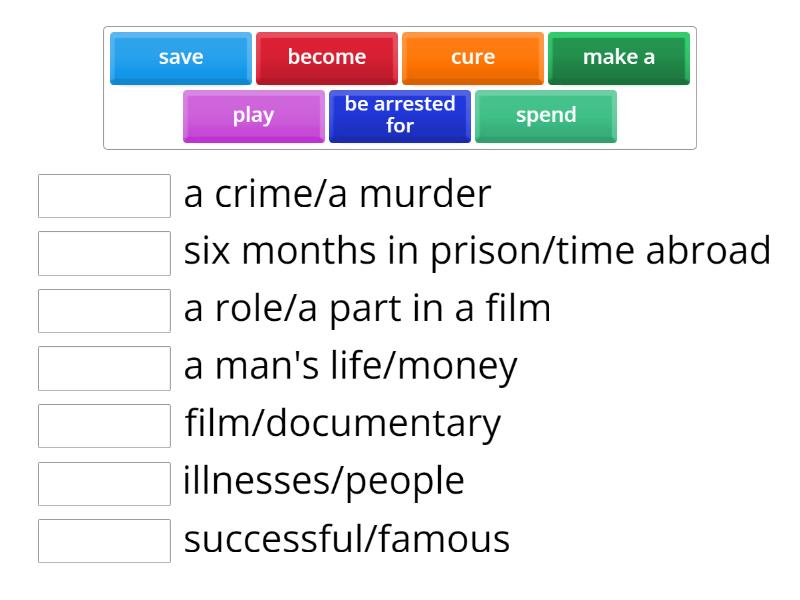 Make collocations - Match up
