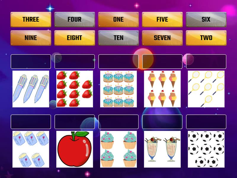 NUMBERS (NAME) AND QUANTITIES - Match up