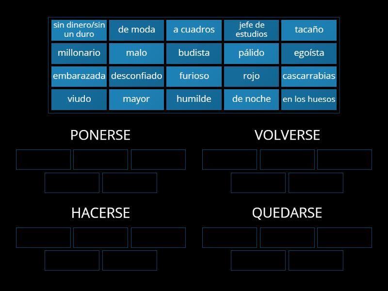 Repaso de los VERBOS DE CAMBIO - Group sort