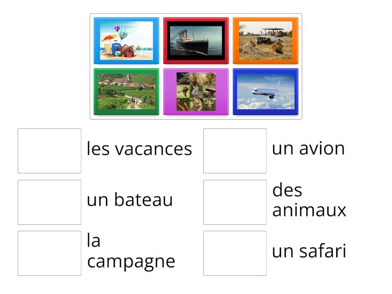 Vocabulaire des vacances - Match up