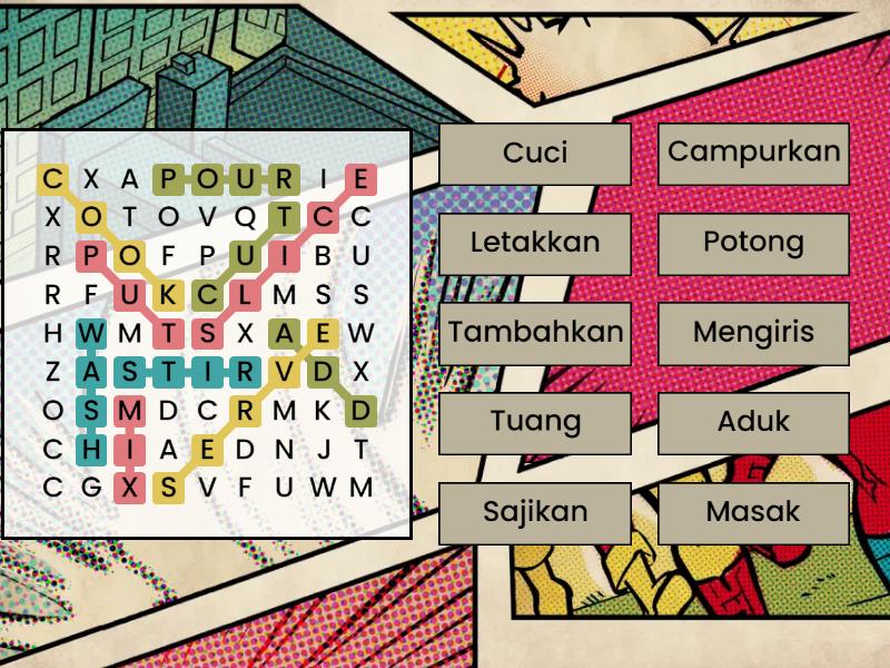 Action Verbs in a Procedure Text - Wordsearch