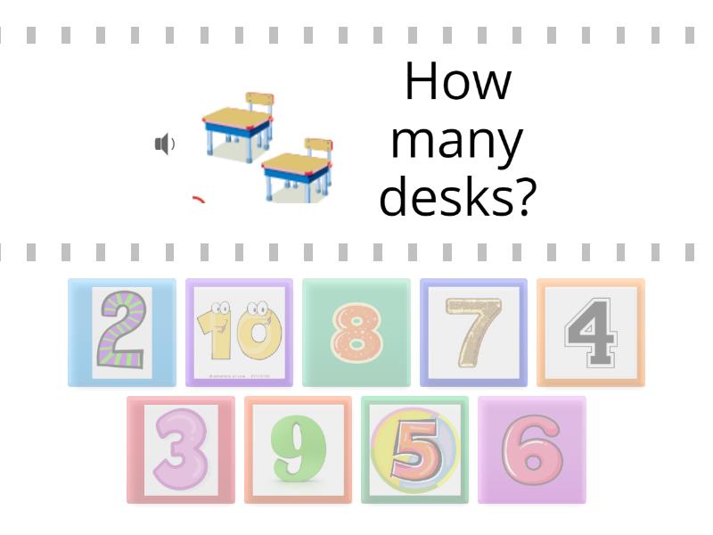 How many ... Classroom objects - Find the match