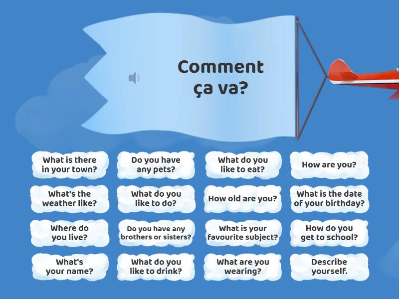 Y6 French Interview Questions with audio - Find the match
