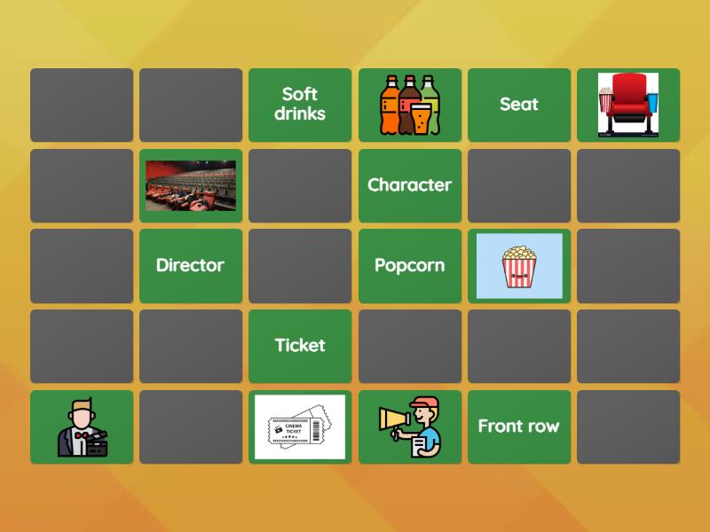 Cinema vocabulary - Matching pairs