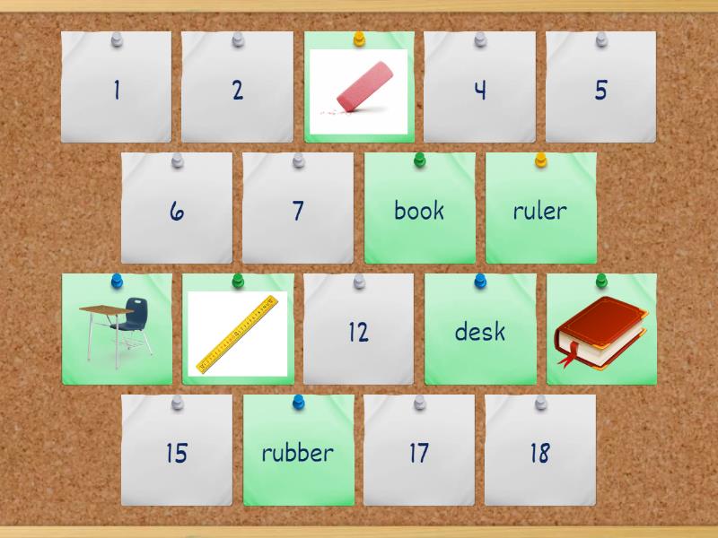 SM1 school items pairs - Matching pairs