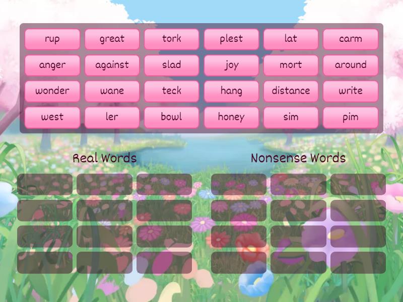 Nonsense Vs Real - Group sort