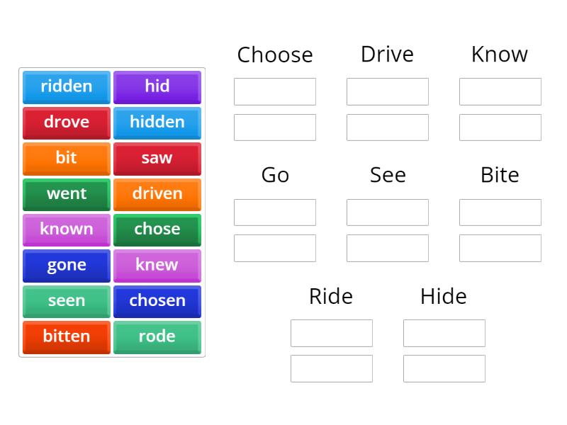 Irregular Verbs - Group sort