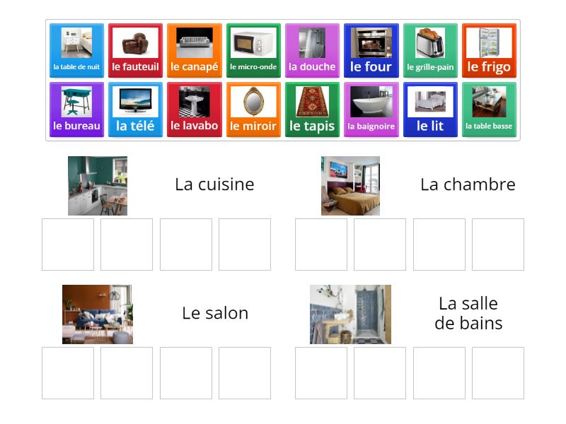 Les meubles de la maison - Group sort
