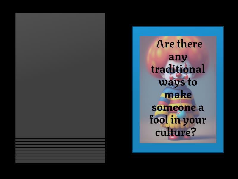 April Fool's Day discussion questions - Speaking cards